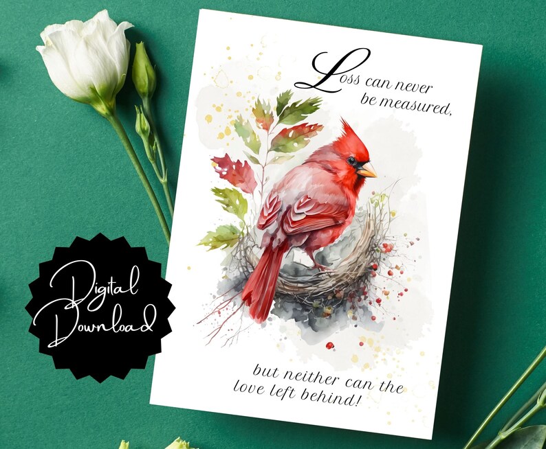 Cardinal Sympathy Card – Printable Condolence Card (PDF) - Etsy