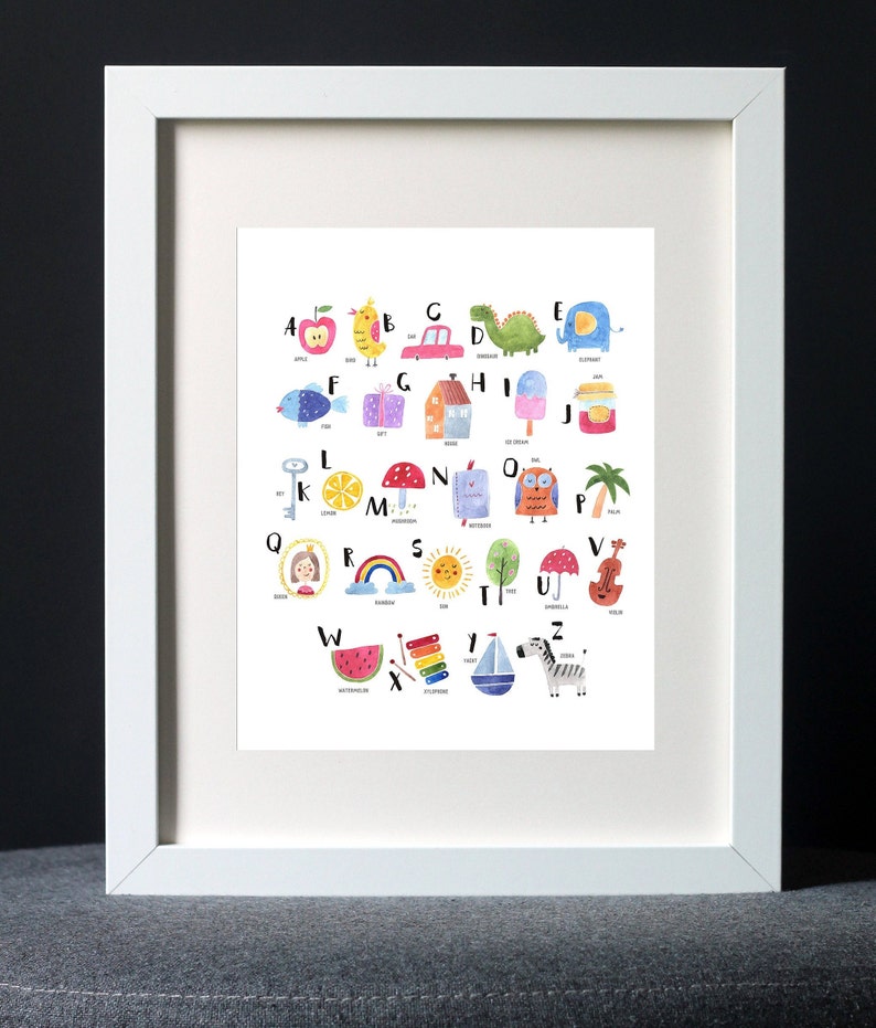 Cute Colorful Alphabet Poster for Home or Classroom Featuring - Etsy