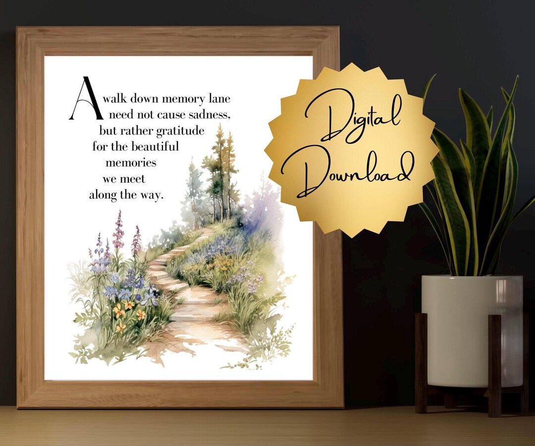 Digital Download "a Walk Down Memory Lane . . . Gratitude for the ...