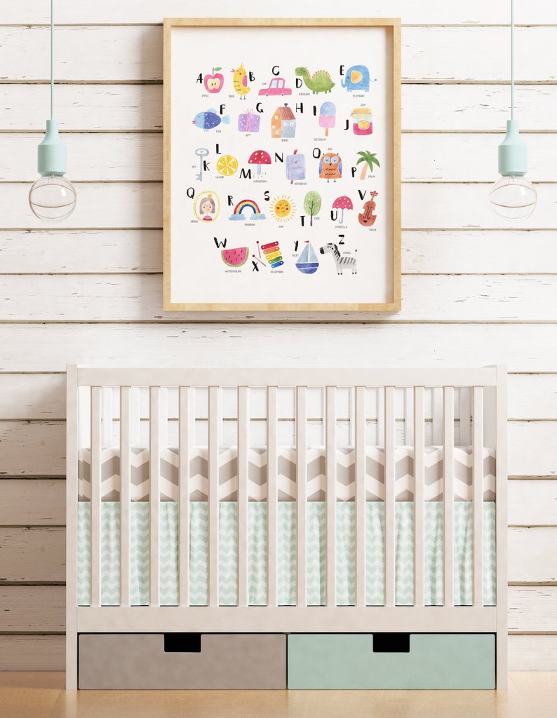 Cute Colorful Alphabet Poster for Home or Classroom Featuring - Etsy