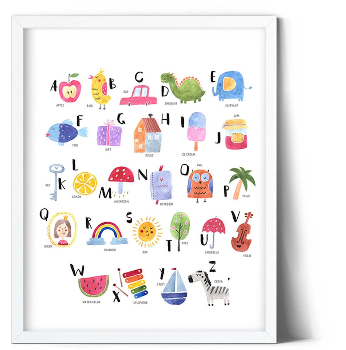 Cute Colorful Alphabet Poster for Home or Classroom Featuring | Etsy