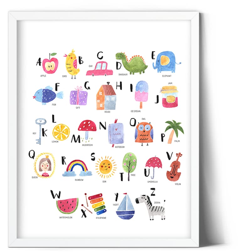 Cute Colorful Alphabet Poster for Home or Classroom Featuring - Etsy