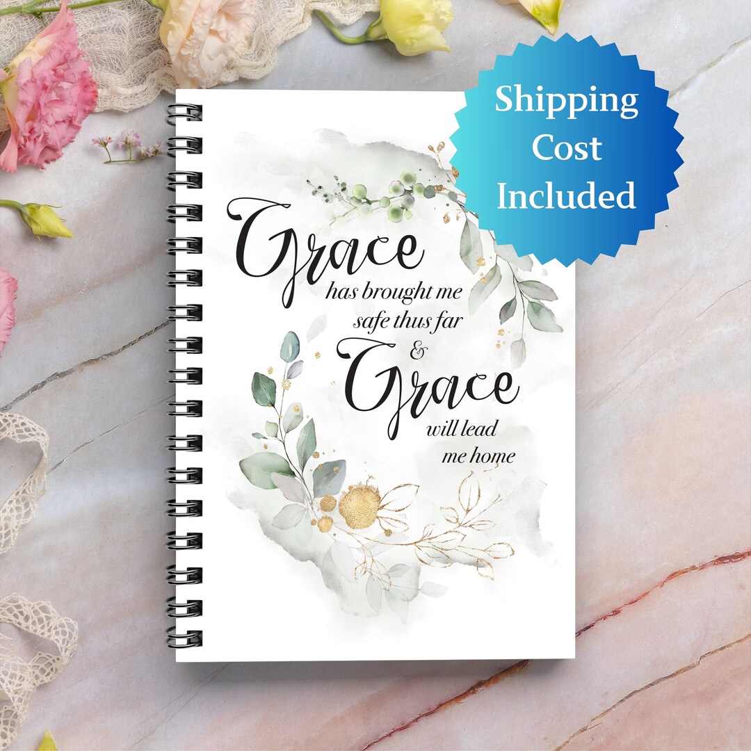 Spiral Ruled Notebook Featuring Amazing Grace Lyrics. Approx. 6"x8 ...