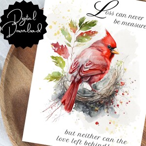 Cardinal Sympathy Card – Printable Condolence Card (PDF) - Etsy