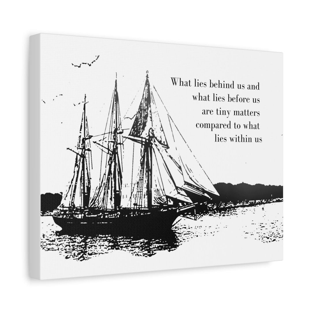 Sailing Ship With Inspirational Quote Canvas - Etsy