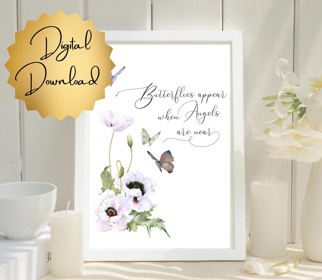 Butterfly Angel Quote Print, Watercolor Art (digital Download) - Etsy