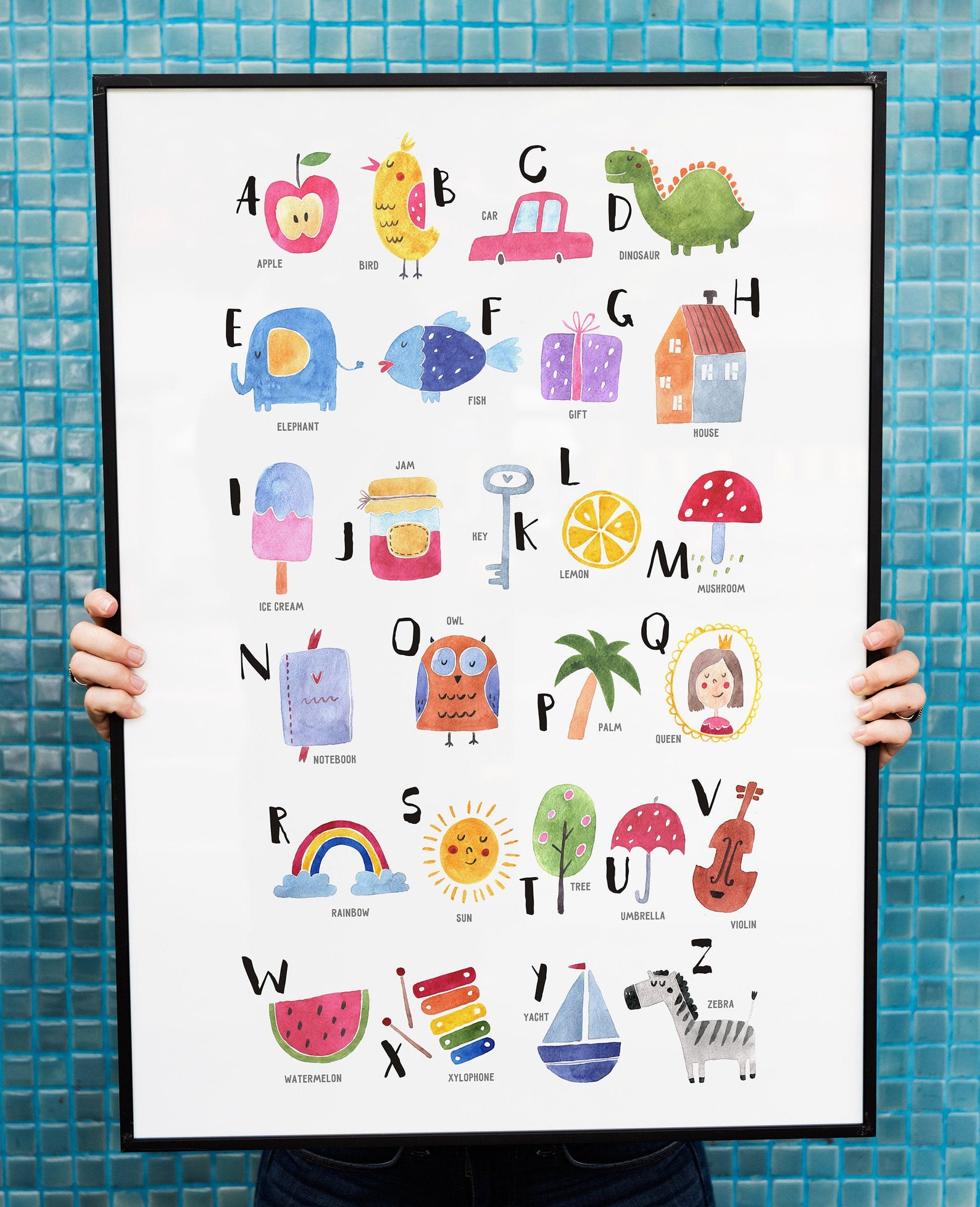 Cute Colorful Alphabet Poster for Home or Classroom Featuring - Etsy ...