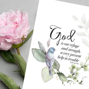 Printable Psalm 46:1 5x7 Card on US Letter Size - Download to Print at ...