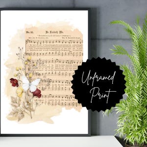 Printed (unframed) Image Gospel Hymn Page "he Leadeth Me" | Beautiful ...