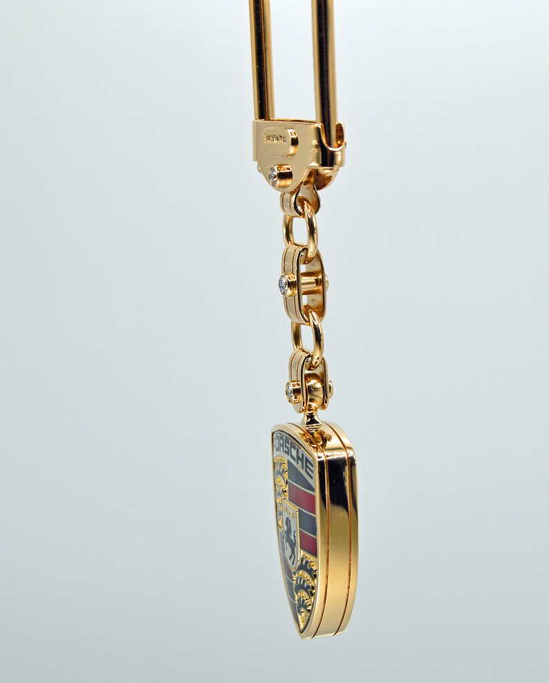 Keychain 18k Yellow Gold, Diamonds, Porsche Handcrafted - Etsy