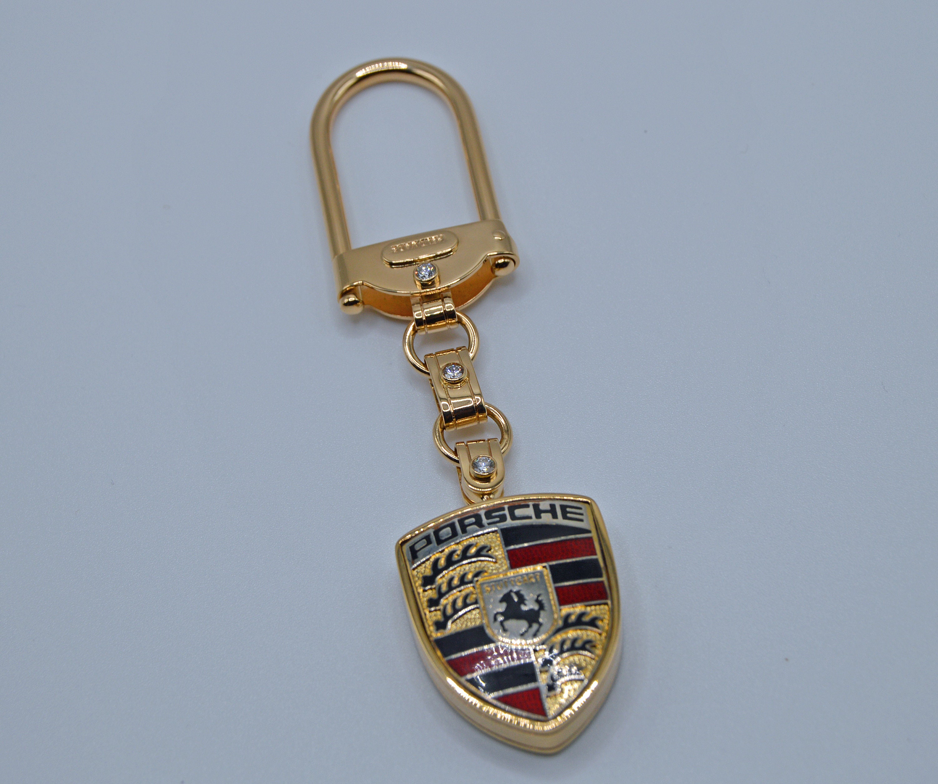 Keychain 18k Yellow Gold, Diamonds, Porsche Handcrafted - Etsy