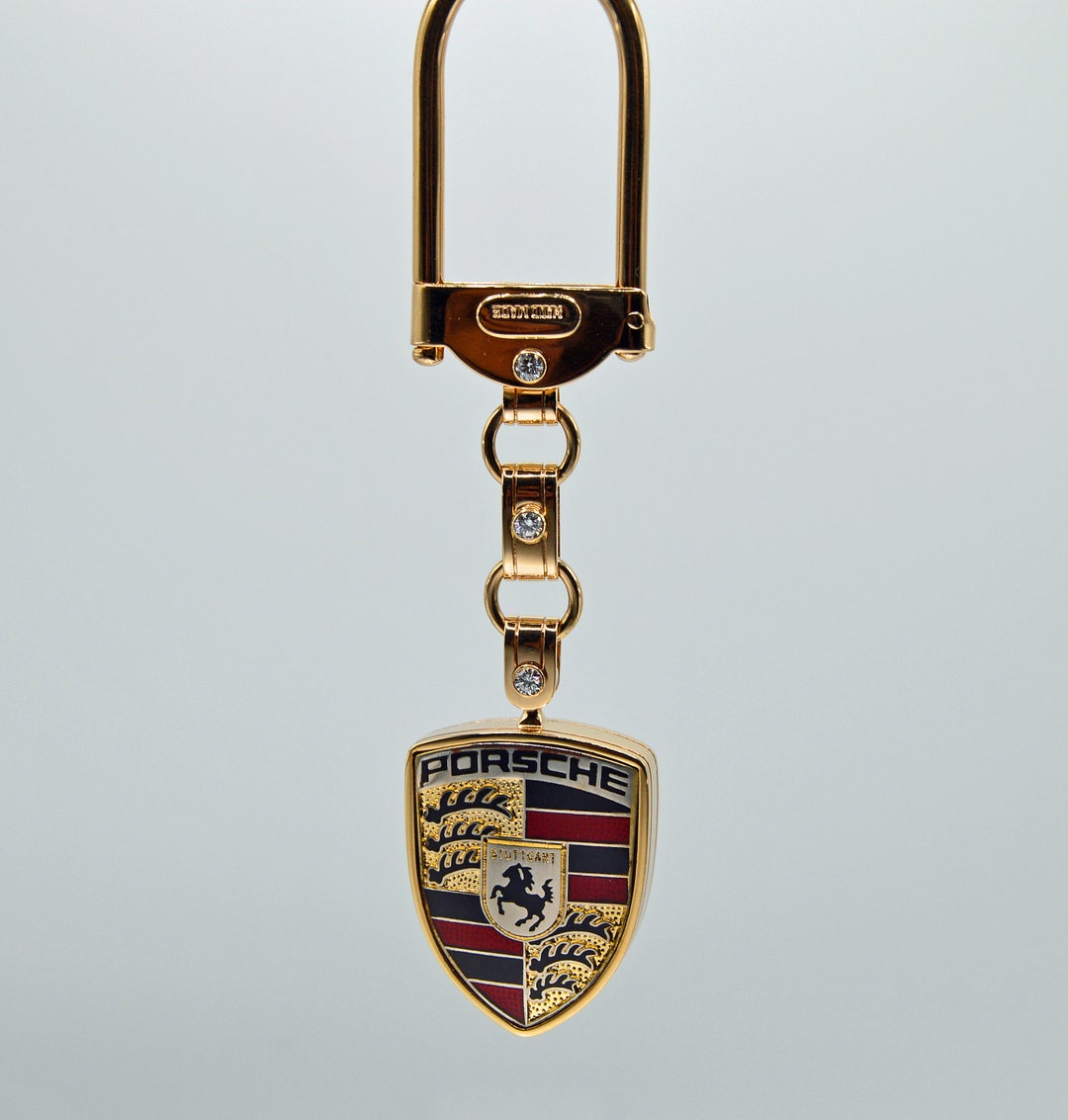 Keychain 18k Yellow Gold, Diamonds, Porsche Handcrafted - Etsy