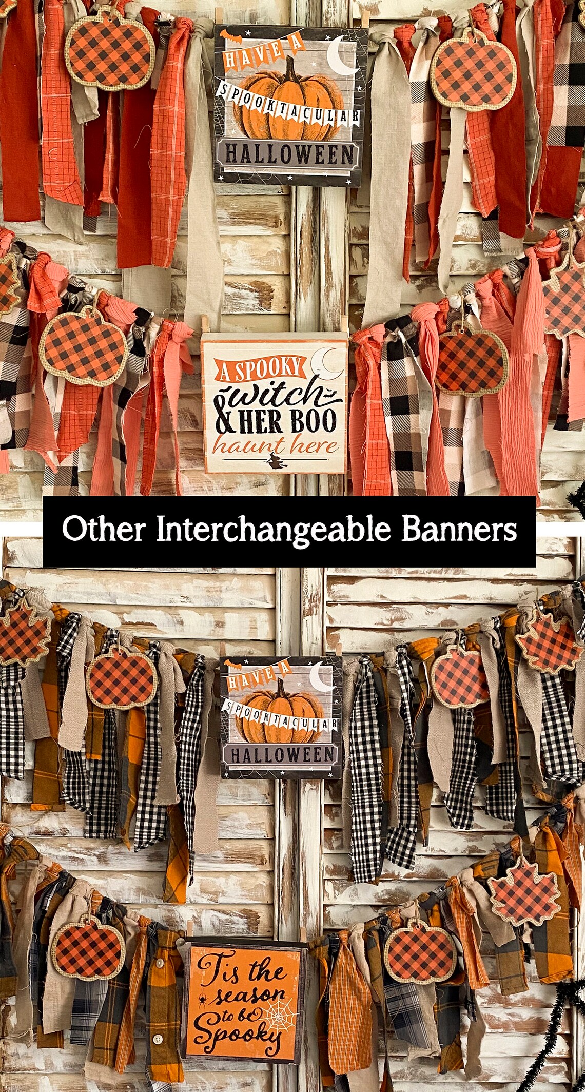 Multi-season Interchangeable Fall/halloween Harvest Thanksgiving Banner ...