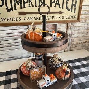 5 Black White Plaid/orange White Plaid/burlap Pumpkin Bundle/ Real ...