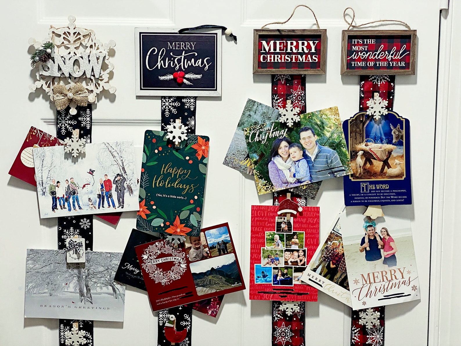 Space Saving Magnetized Christmas Holiday Card Holder Door - Etsy