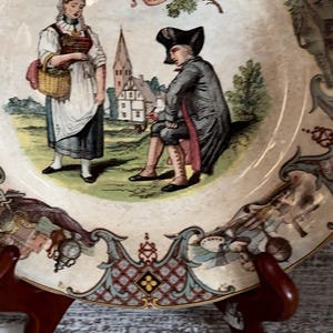 Vintage French Country Plate Set of 3/sarreguemines U and Cie Nations ...