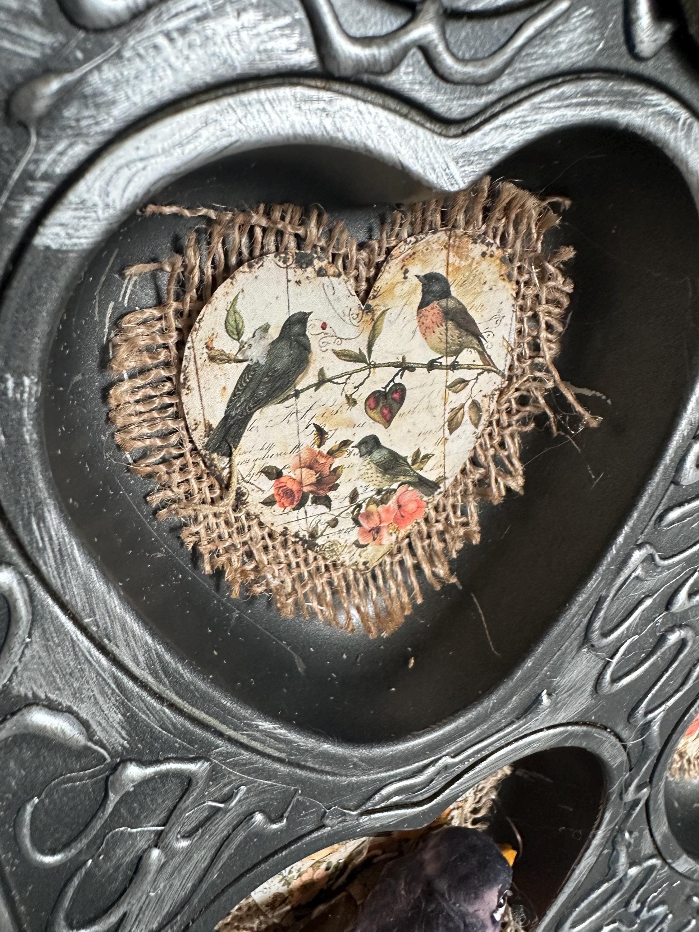 Primitive Shabby Chic Bird Muffin Tin Assemblage/spring Decor/aged ...