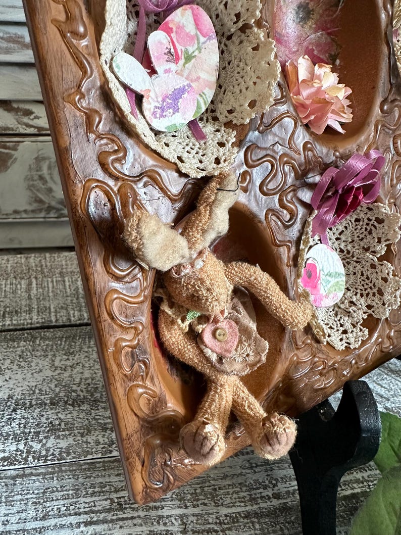 Rustic Grunge Primitive Bunny Rabbit Muffin Tin/spring Easter Decor ...