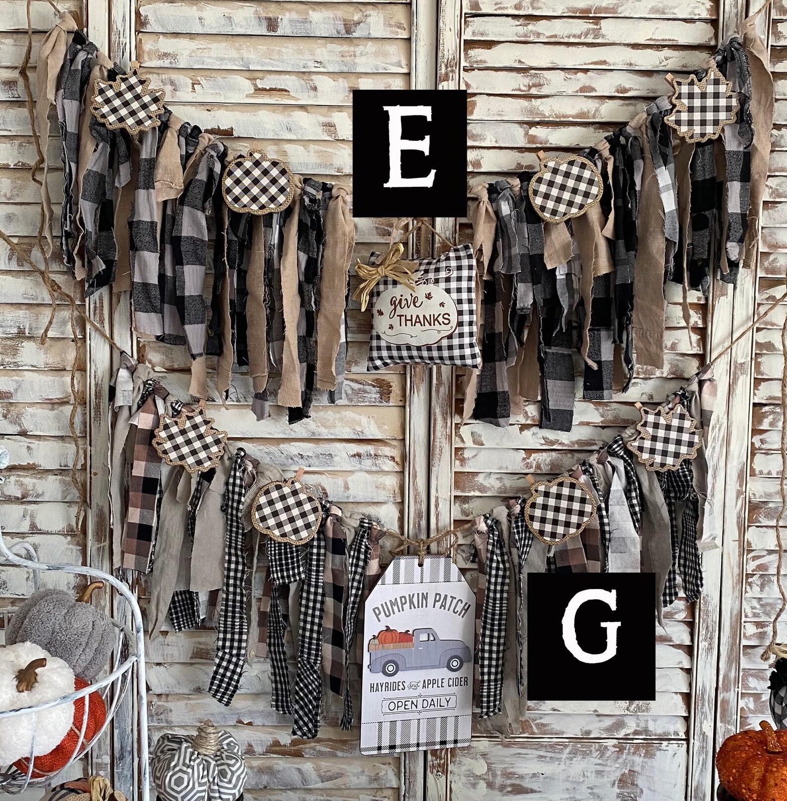 Multi-season Interchangeable Fall/halloween Harvest Thanksgiving Banner ...