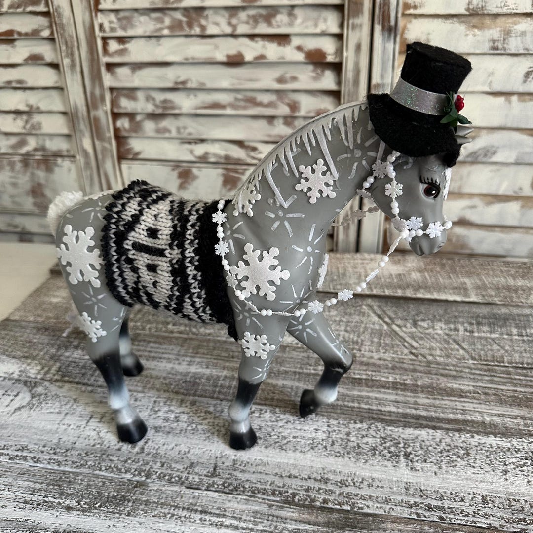 Frosty the Snowman Winter Horse/reclaimed Pony/repurposed 11 Inch Bryer ...