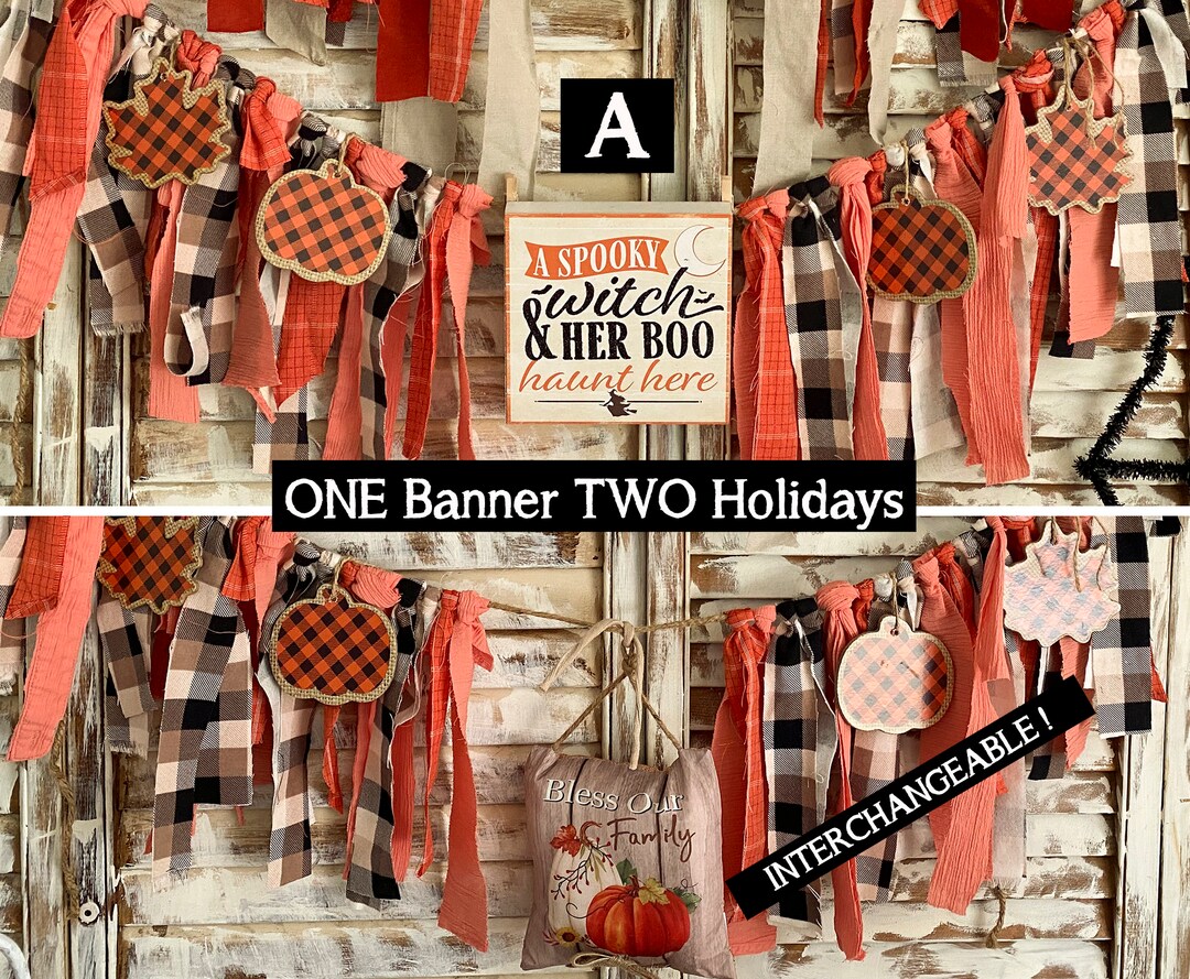 Multi-season Interchangeable Fall/halloween Harvest Thanksgiving Banner ...
