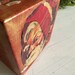 Retro Kitschy Christmas Red Green Mid-century Vintage Image Wooden ...