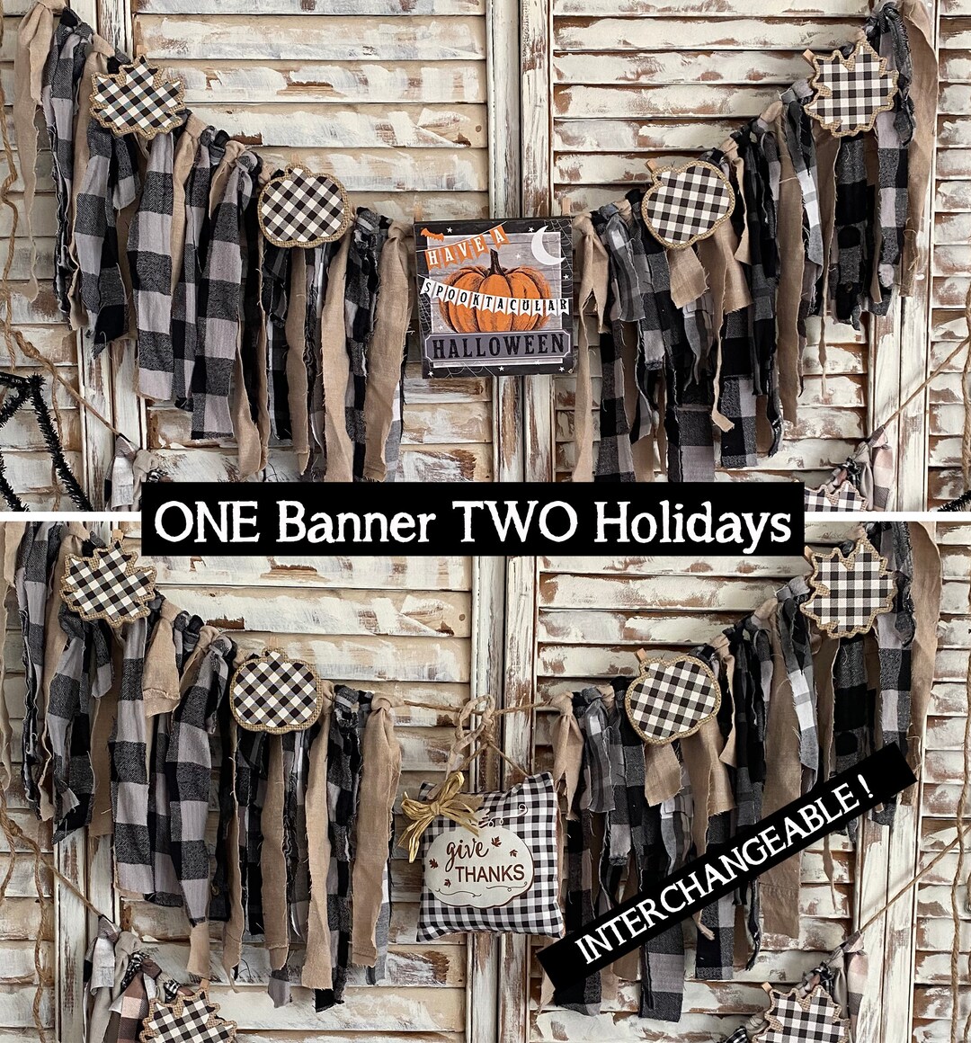 Multi-season Interchangeable Fall/halloween Harvest Thanksgiving Banner ...