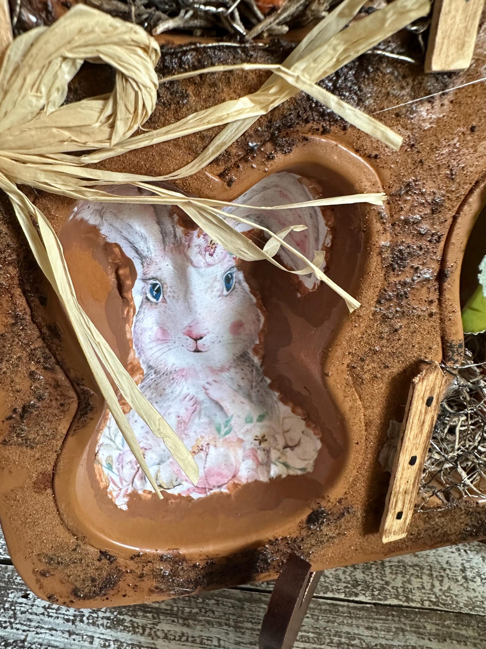 Rustic Grunge Primitive Peter Rabbit Easter Decor/muffin Tin Assemblage ...