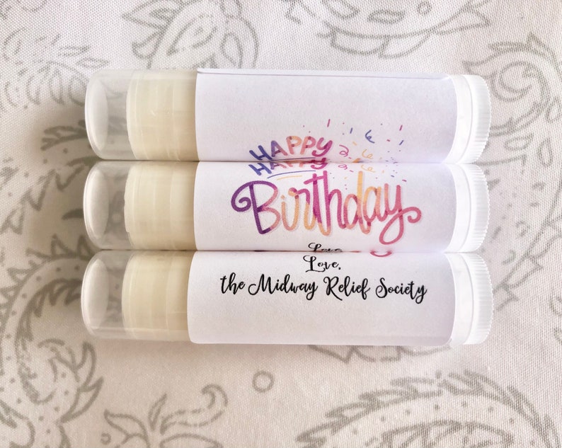 Happy Birthday Party Favor Custom Lip Balms Feliz Cumpleanos Birthday ...