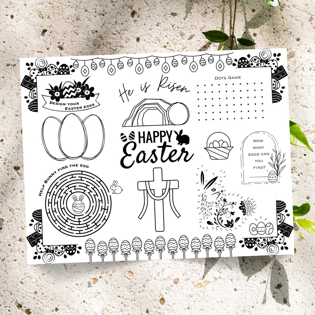 Easter Activity Coloring Sheet | Instant Digital Download Coloring Page ...