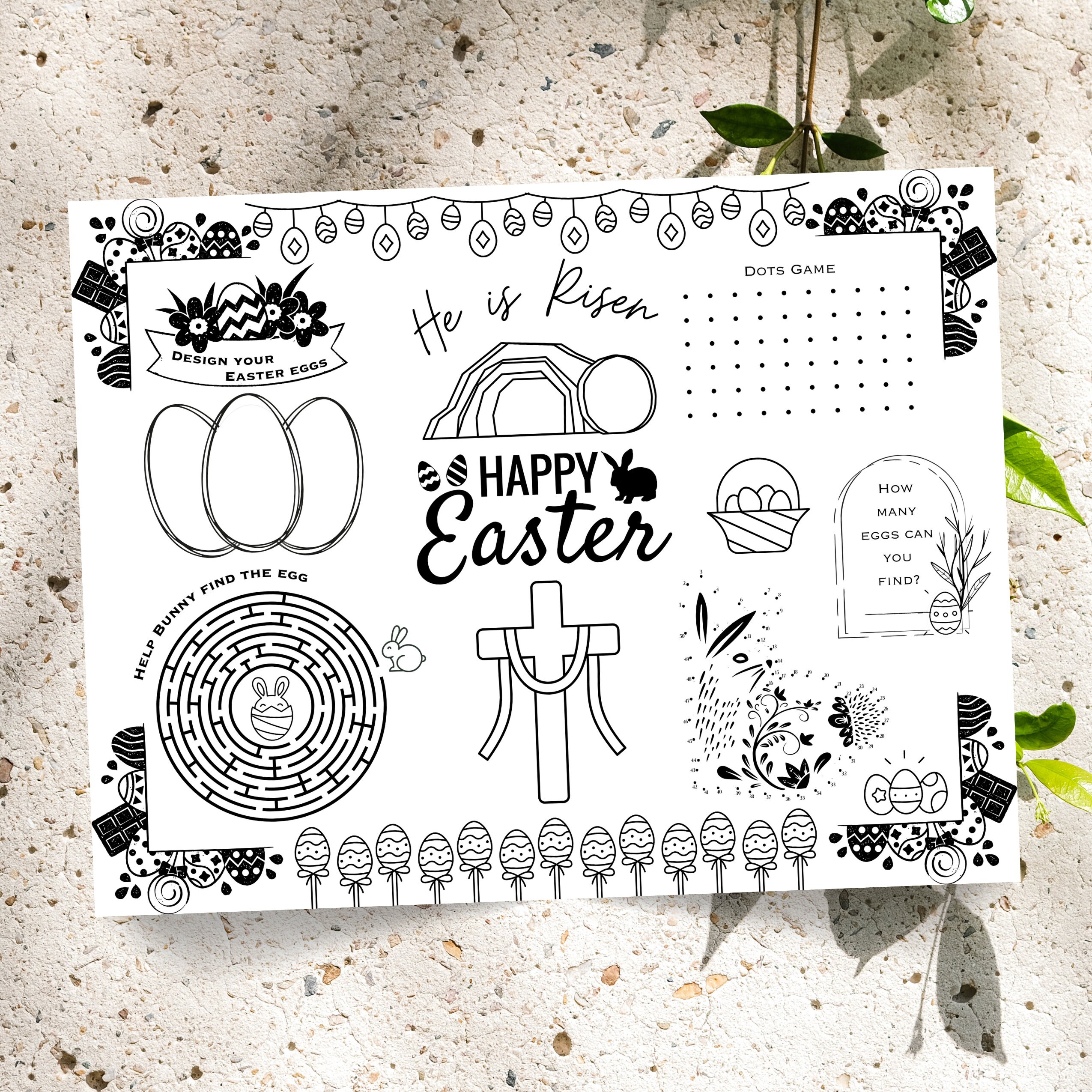 Easter Activity Coloring Sheet | Instant Digital Download Coloring Page ...