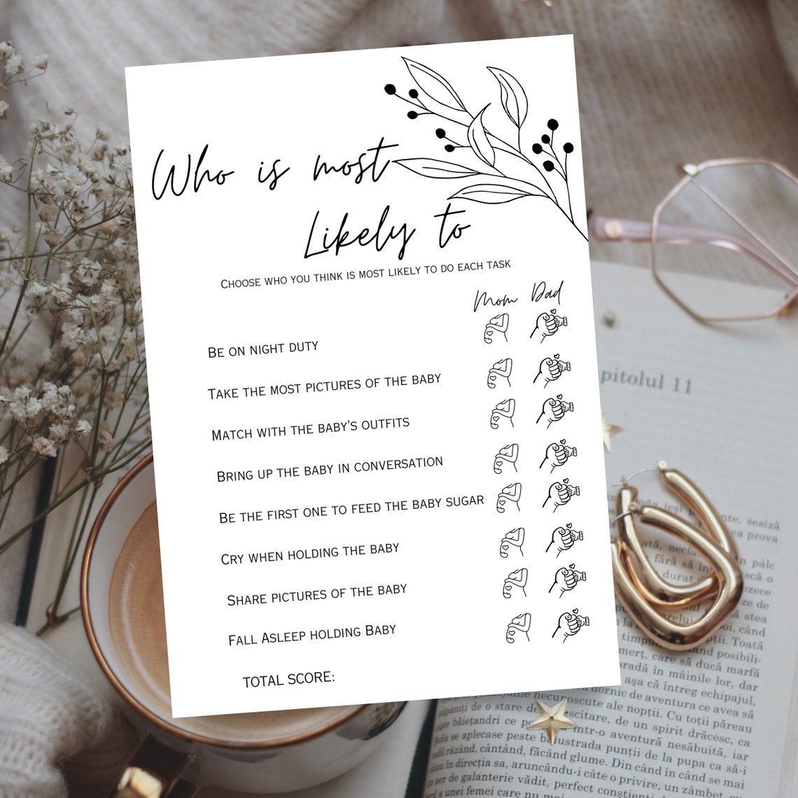 Minimalist Baby Shower "most Likely" Activity Game | Editable Digital ...