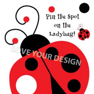 Ladybug Pin the Spots on the Ladybug Birthday Game Instant Download YOU ...