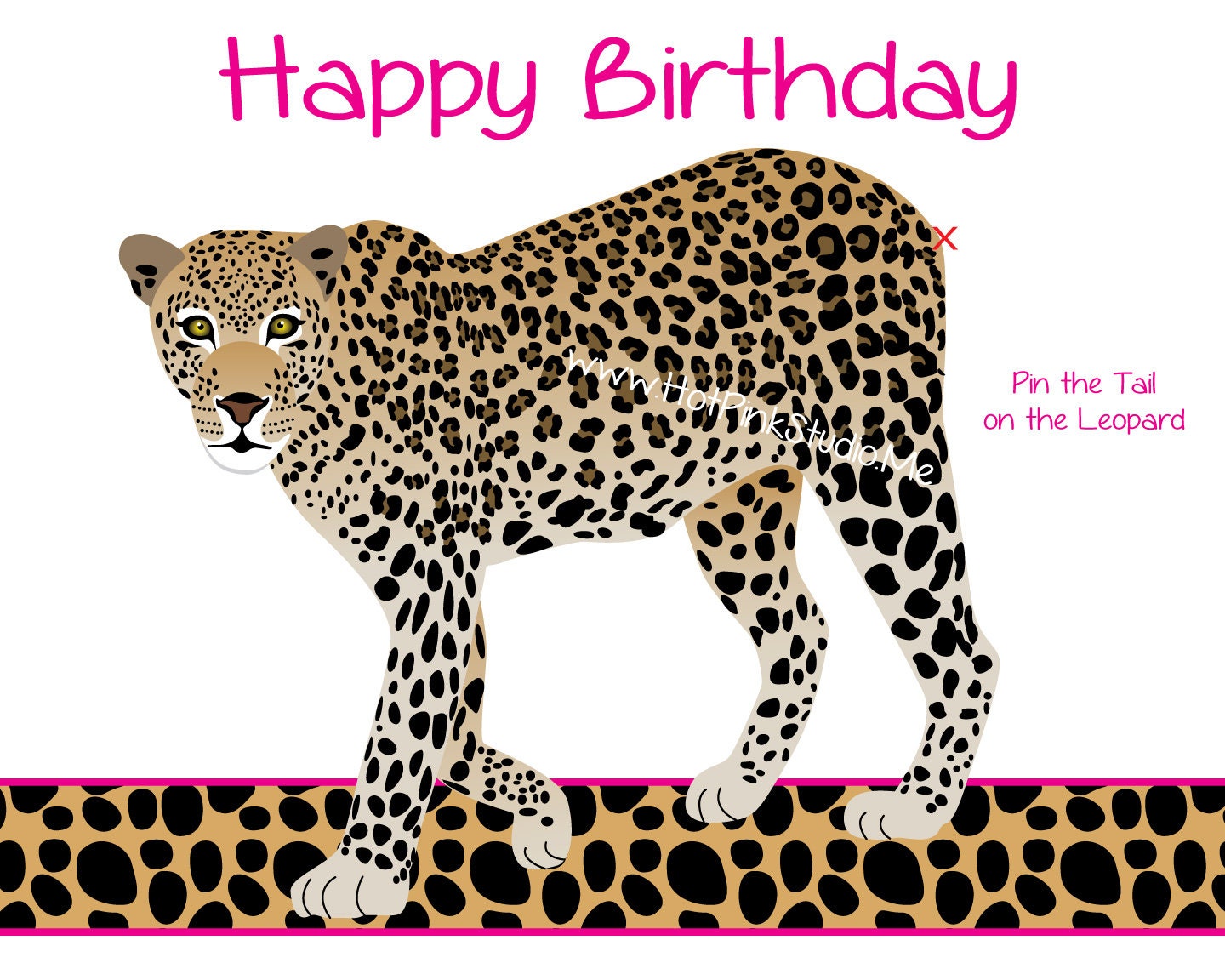 LEOPARD GAME Pin the Tail on the Leopard Birthday Game - Etsy UK