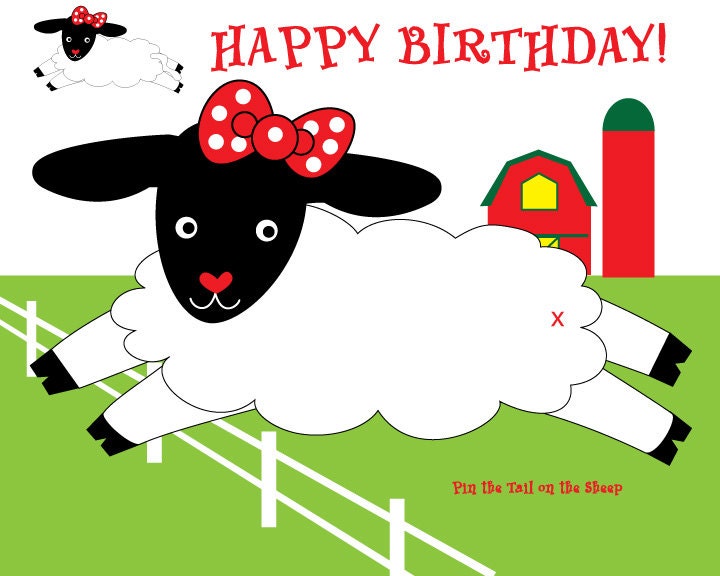 Lamb Pin the Tail on the Sheep Game - YOU PRINT Instant DOWNLOAD - Etsy