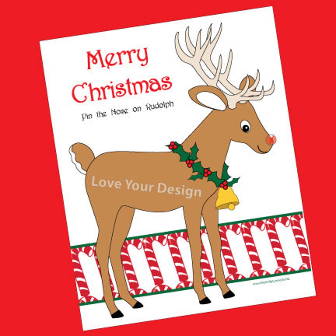 GAME Rudolph Reindeer Pin the Nose on the Deer Game Printable Digital ...