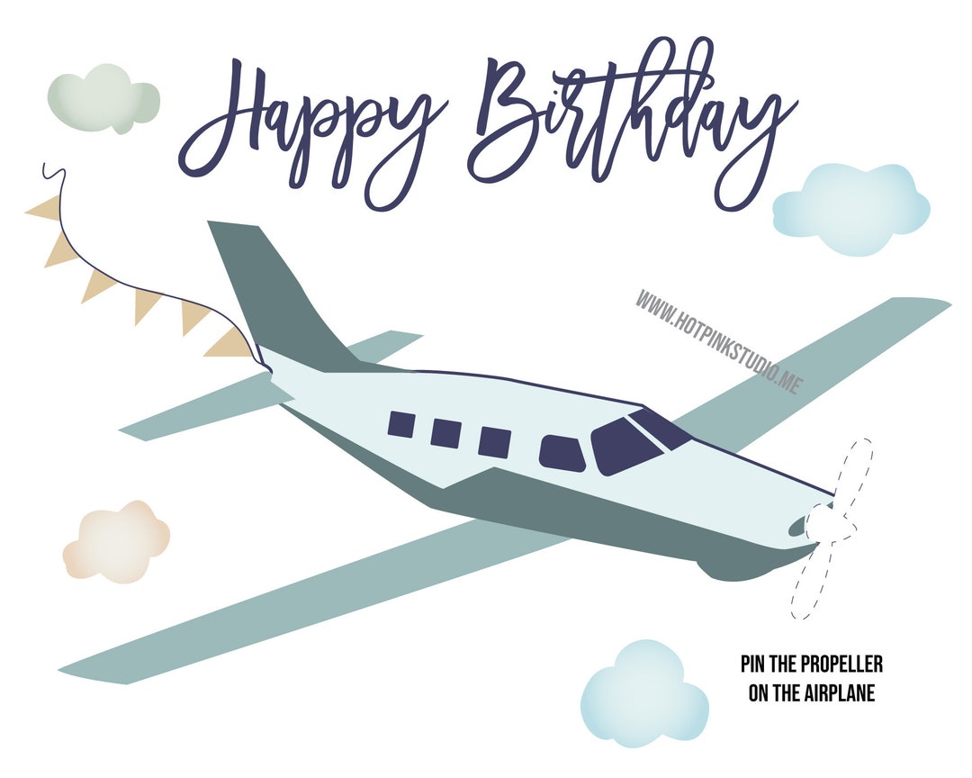 Airplane Birthday Party Game: Pin the Propeller (digital Download) - Etsy