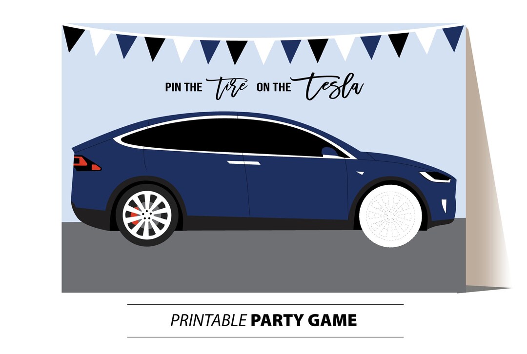 GAME Tesla- Pin the Tire on the Tesla Party Game INSTANT DOWNLOAD ...