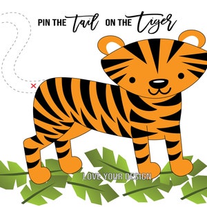 Pin the Tail on the Tiger Birthday Game: Includes Coloring Page ...