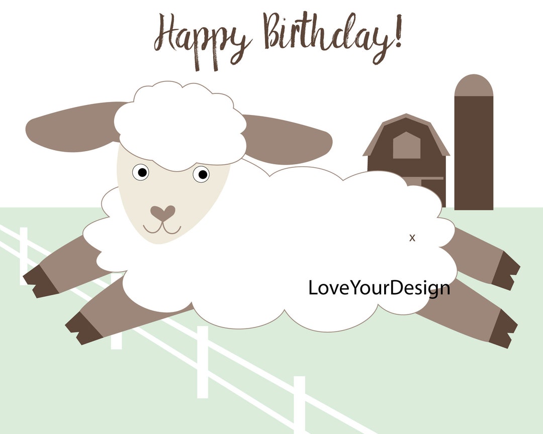 Sheep Pin the Tail on the Little Brown Lamb Game - YOU PRINT Instant ...