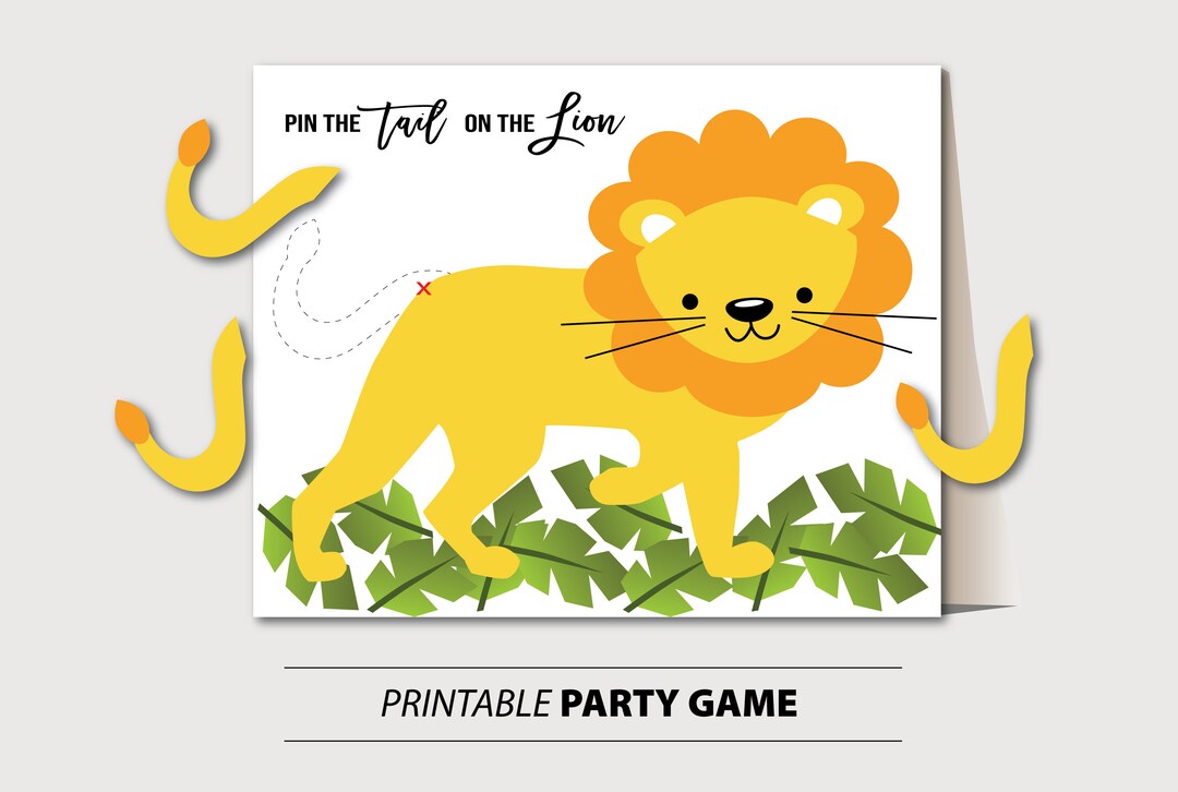 Printable Pin the Tail on the Lion Game, Free Lion Coloring Page ...