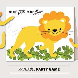Printable Pin the Tail on the Lion Game, Free Lion Coloring Page ...