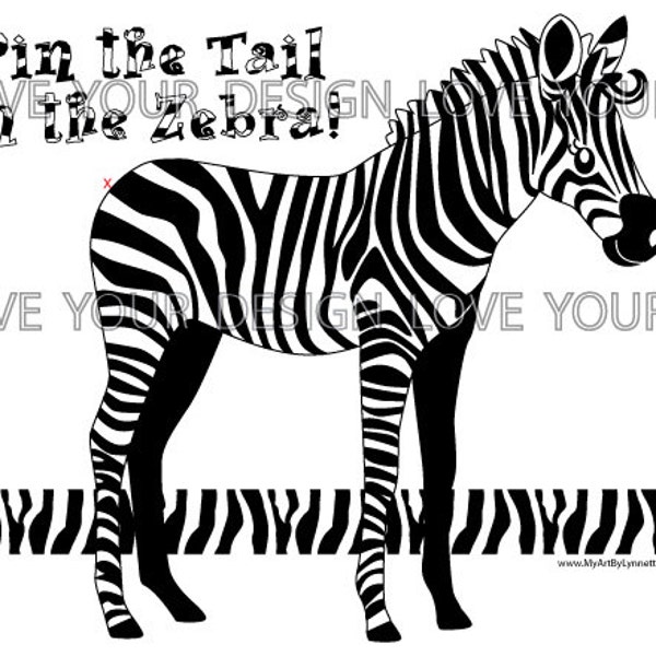 Pin the Tail on the Zebra - Etsy