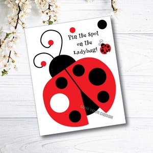 Ladybug Pin the Spots on the Ladybug Birthday Game Instant Download YOU ...