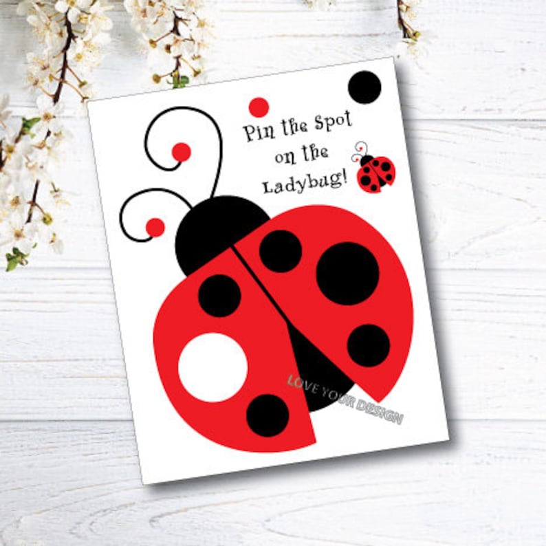 Ladybug Pin the Spots on the Ladybug Birthday Game Instant | Etsy