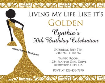 Queen Glitter Thank You Card Living My Life Like It's Golden Birthday ...