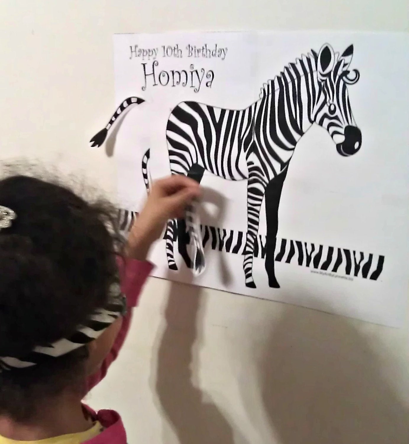 Pin the Tail on the Zebra Game: Birthday Party Activity (digital ...