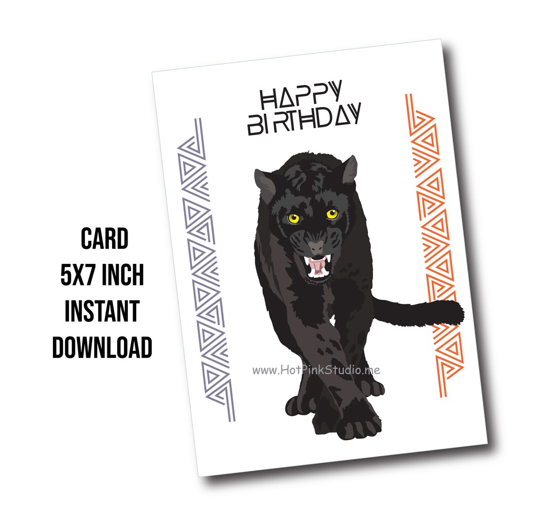 BLACK PANTHER CARD Happy Birthday for Your Love or Best Friend. Happy ...