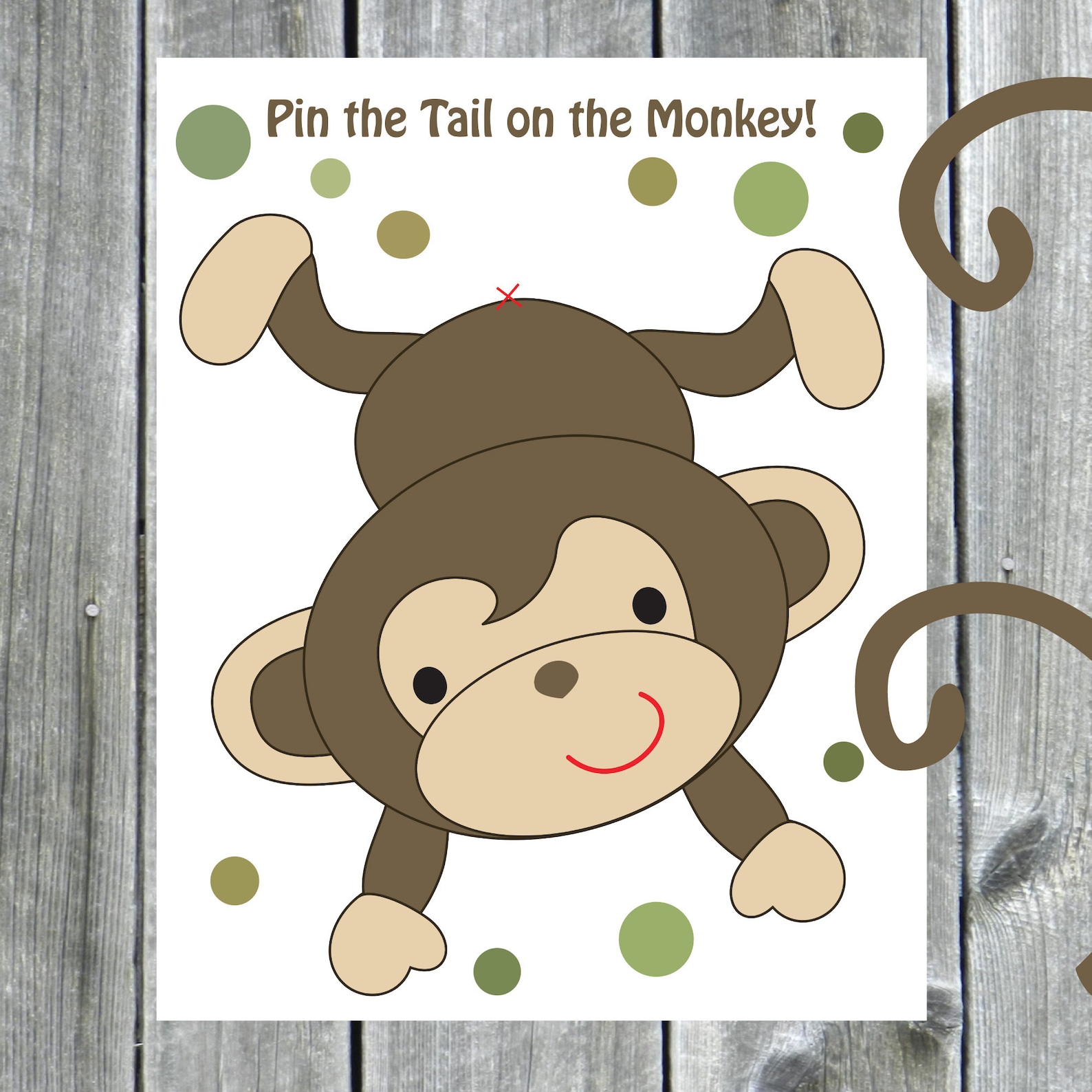 GAME Pin the Tail on the Monkey Birthday Party Game Instant - Etsy ...