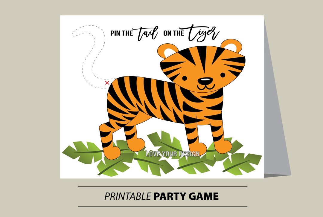 Pin the Tail on the Tiger Birthday Game: Includes Coloring Page ...